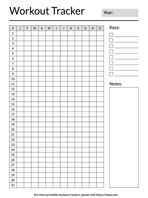 Printable Yearly Workout Tracker And Goals Planner In 2025 Fitness