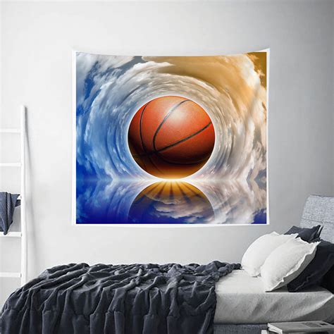 Tapestry Basketball Sky Blue For Bedroom Wall Hanging 60 X90 In