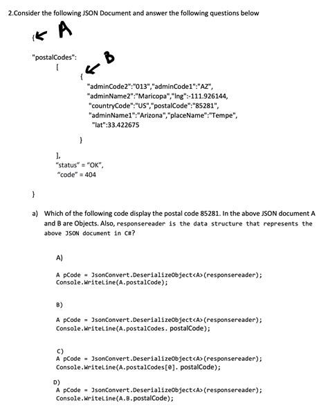 Solved Consider The Following JSON Document And Answer Chegg