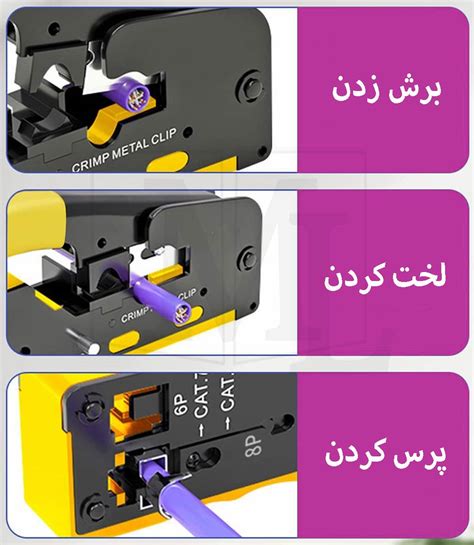 خرید مشخصات قیمت آچار پرس سوکت شبکه میان گذر Cat5 Cat7 مدل Ht 718