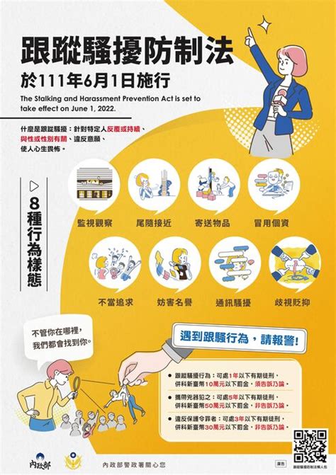 生輔組公告轉內政部警政署發跟蹤騷擾防治法宣導海報