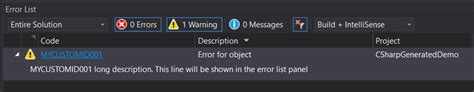 C How To Include Exception Details In A Custom Diagnostic Warning Stack Overflow