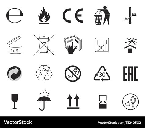 Set Packaging Symbols Royalty Free Vector Image