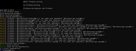 Warnings When Installing With Yarn · Issue 1794 · Firebasefirebase Js
