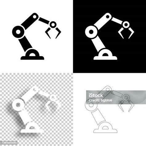 ロボットアームデザイン用アイコン空白白黒の背景 ラインアイコン 工業用ロボットのベクターアート素材や画像を多数ご用意 工業用ロボット