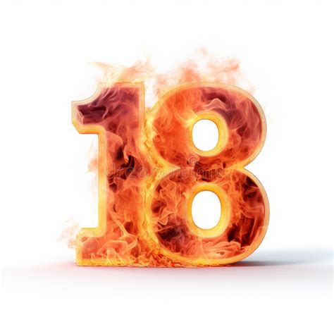 Luxury Fire Text Effect 3d Image Of Number 18 On Fire Stock Illustration Illustration Of