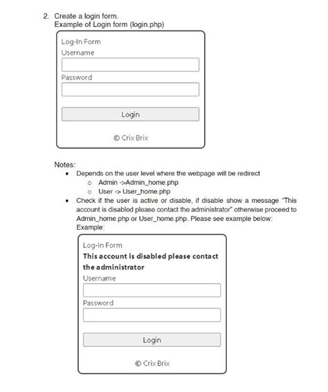 Solved Create A Login Form Example Of Login Form Chegg Com
