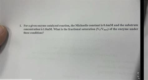 Solved 3 An Enzyme With A Km Of 0 06 Mmol L Hydrolyzed A