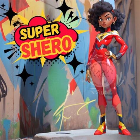 Super Shero Png Digital Download Super Woman Shero African American