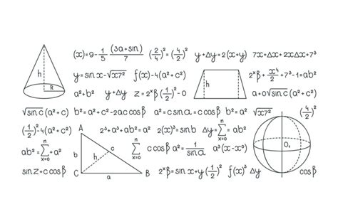 Formulas Mathematics And Geometrical Infographic Symbols For Scientif