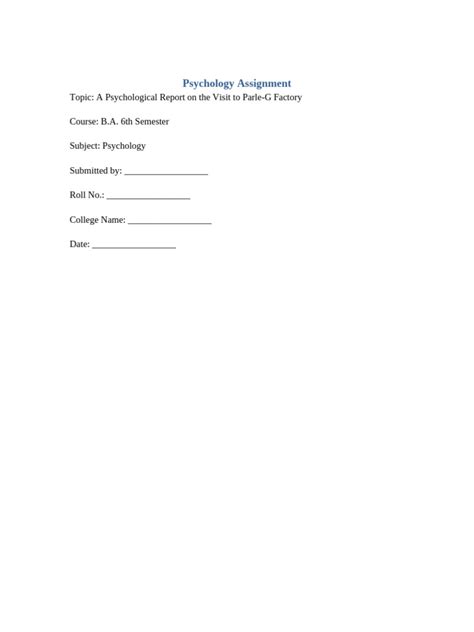 Parleg Visit Psychology Assignment Expanded Part1 Pdf