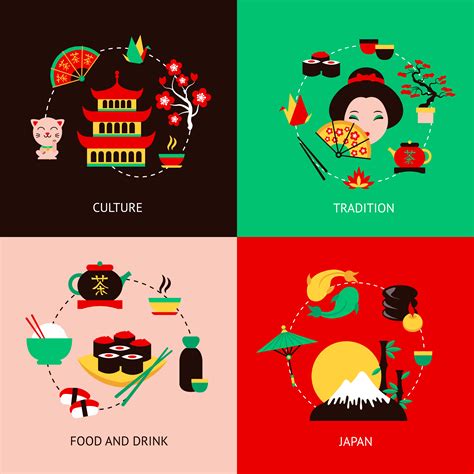 Japan Flat Set 438649 Vector Art At Vecteezy