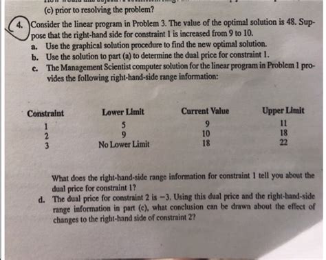 Solved C Prior To Resolving The Problem Consider The