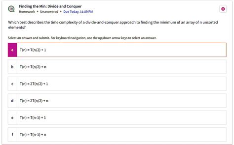 Solved Texts Finding The Min Divide And Conquer Homework Unanswered