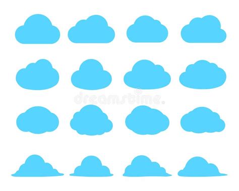 Simple Cloud Set Design Vector Isolated On Background Stock Vector