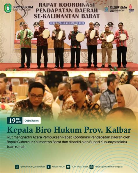Acara Pembukaan Rapat Koordinasi Pendapatan Daerah Oleh Bapak Gubernur Kalimantan Barat