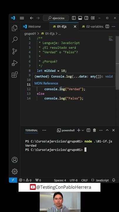 Comparando Valores Javascript Shorts Qaautomation Javascript Youtube