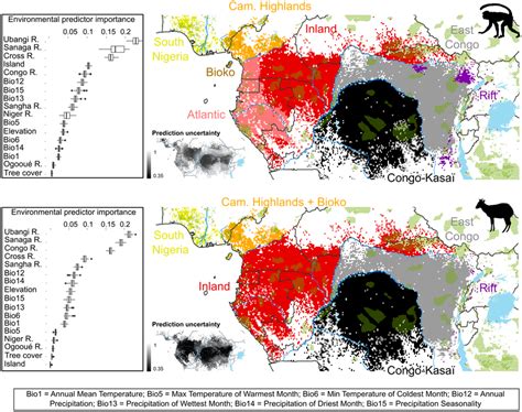 environmental and spatial determinants and predicted distribution with