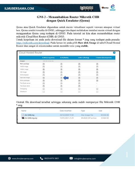 Gns3 Menambahkan Router Mikrotik Chr Dengan Quick Emulator Qemu Pdf
