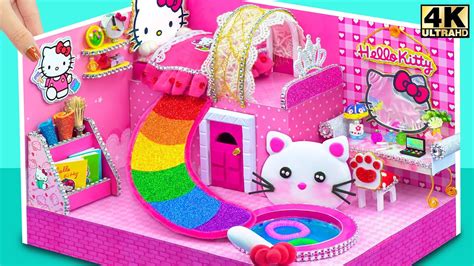 Build Dream Hello Kitty House With Water Slide Cute Cat Pool From