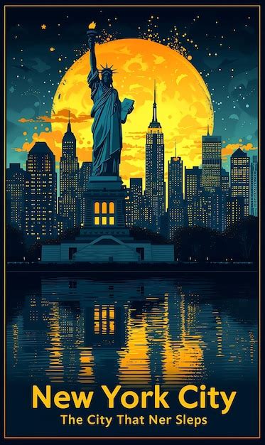 Cartaz Da Cidade De Nova York Texto E Slogan A Cidade Que Nunca Dorme