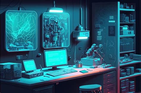 premium photo laboratory with multiple screens and high tech devices