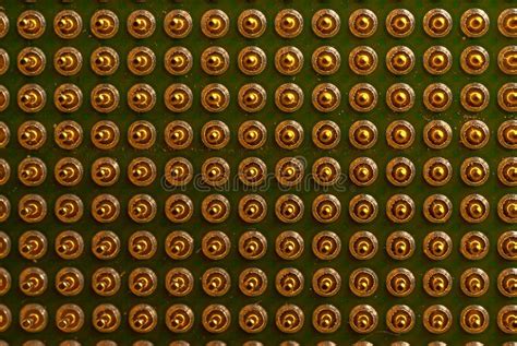 The Lower Side Of Modern Multi Core Multithreaded Proceesor With The Legs Of The Contacts The