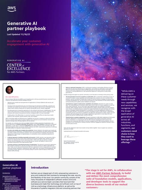 Generative Ai Partner Playbook Download Free Pdf Amazon Web Services Artificial Intelligence