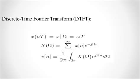 Fourier Transform Of Dt Signals