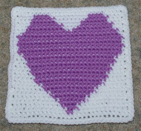 ROW COUNT HEART AFGHAN SQUARE Crochet Pattern Free Crochet Pattern
