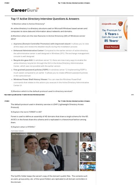 top 17 active directory interview questions and answers pdf active