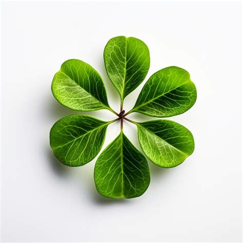 Premium Photo Six Clover Leaf Isolated On White Background Generative Ai