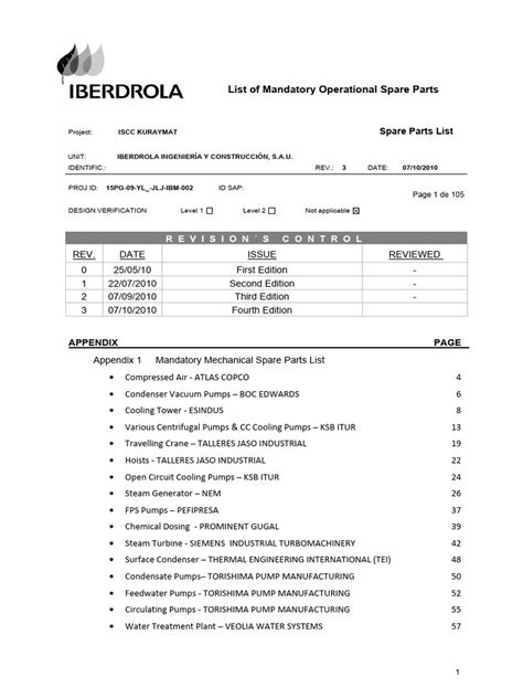 15pg 09 Yl Jlj Ibm 002 Rev 3 Mandatory Spare Parts List Pdf Pump