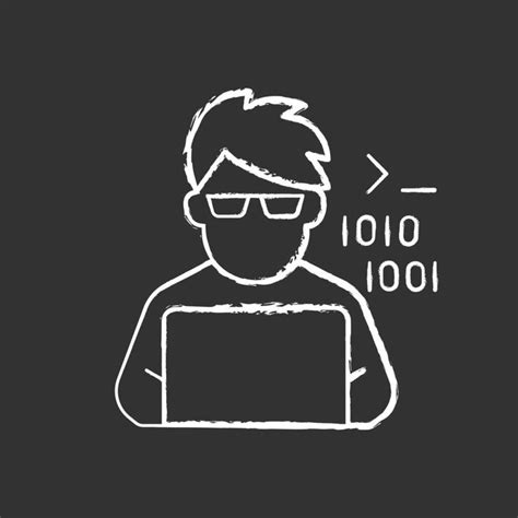 Programmer White Icon On Black Background