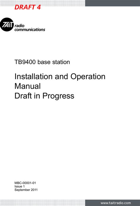 Tait Tbck4b Base Station Transceiver User Manual Tb9400 Installation And Operation Manual