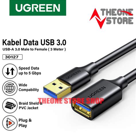 Jual Ugreen Kabel USB 3 0 Male To USB 3 0 Female Extension USB 3 0 Perpanjangan 3 Meter Shopee