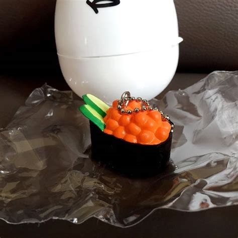 Sanrio Gudetama Lazy Egg Capsule Keychain Sushi Roe Ikura Hobbies