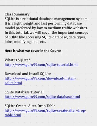 Sqlite Tutorial Pdf