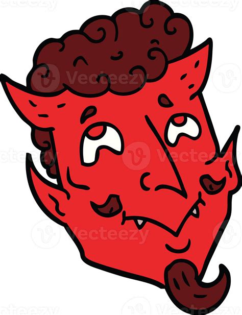 Cartoon Doodle Devil Face 45063527 Png