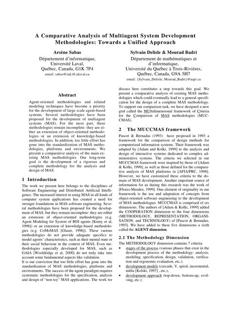Pdf A Comparative Analysis Of Multiagent System Development
