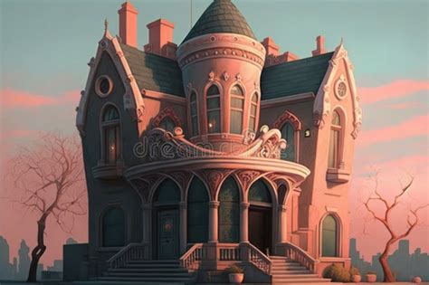 Valentines Day Artistic Pastel For A Beautiful Architecture Generative Ai Stock Illustration