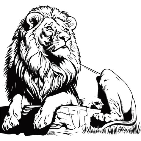 León rey silueta negro logo animales siluetas icono dibujado a mano