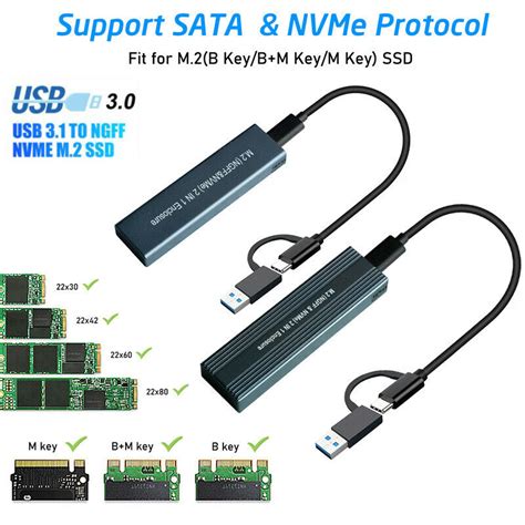 Ngff Sata Nvme M2 Sata Ssd Usb 31 Enclosure Converter External
