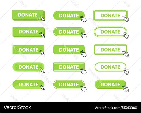 Donate Button With Pointer Clicking Web Royalty Free Vector