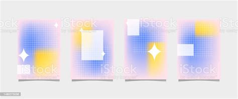 그라데이션 배경 벡터입니다 화려하고 기하학적 인 모양 별 및 유동적 인 색상의 귀엽고 미니멀 한 스타일의 포스터 소셜 미디어