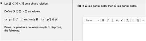 Solved 5 Let R⊆n×n Be A Binary Relation A If R Is An