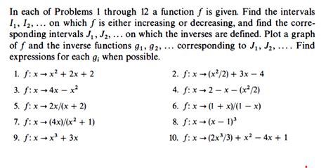 solved in each of problems 1 through 12 a function f is