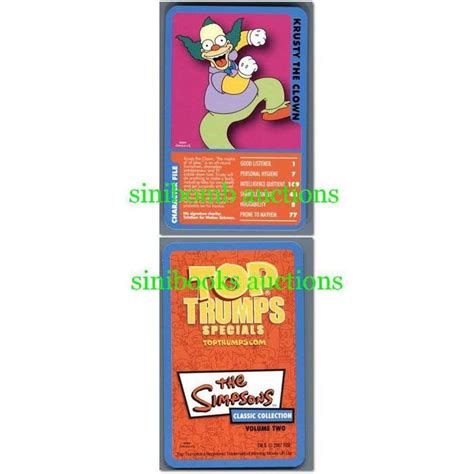 Krusty The Clown The Simpsons Classic Top Trumps Tcg Card B10 24407 On