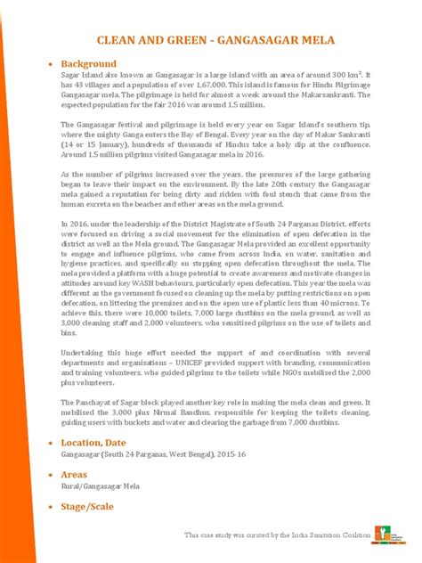 Case Study Gangasagar Pdf Sanitation Waste Management