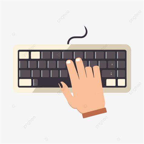 Hand Typing Vector Icon Logo Design Keyboard Computer Minimal Illustration Of Working On A
